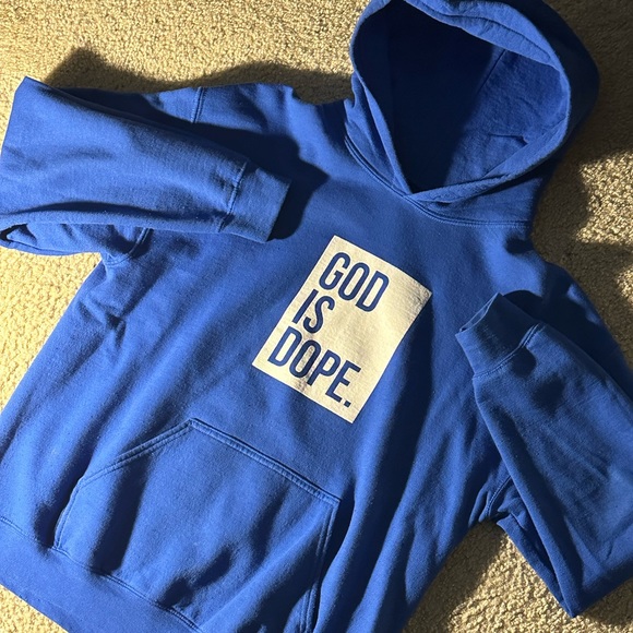 Shirts | God Is Dope Hoodie Blue | Poshmark